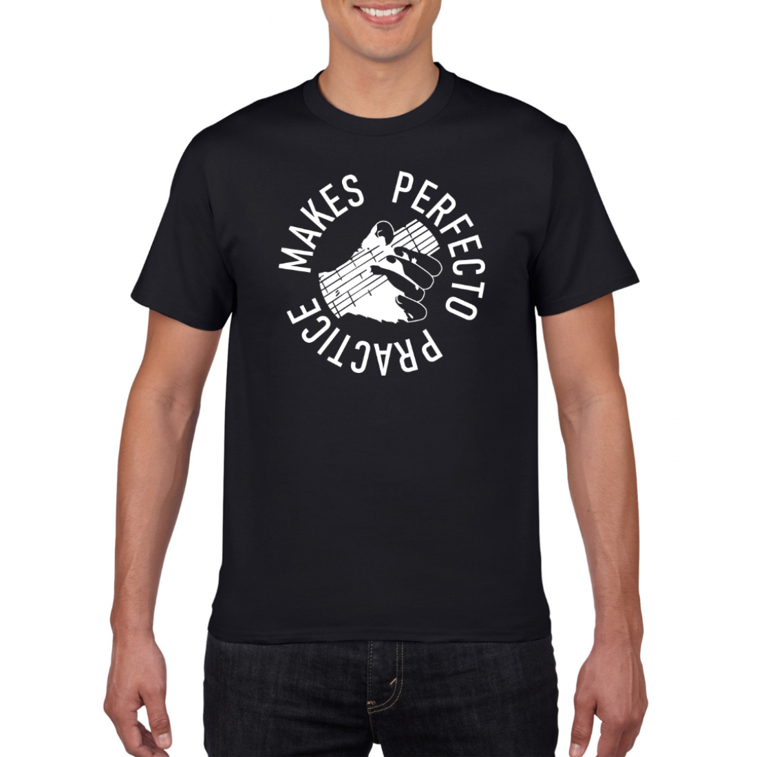 PRACTICE MAKES PERFECTO CIRCLE HAND SILHOUETTE