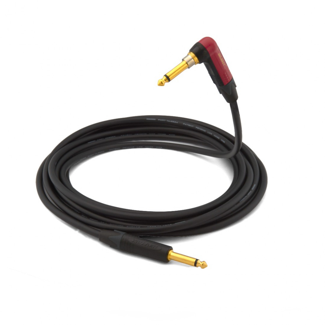 10 ft Angled to Straight Guitar & Bass Instrument Cable -Using Mogami ...